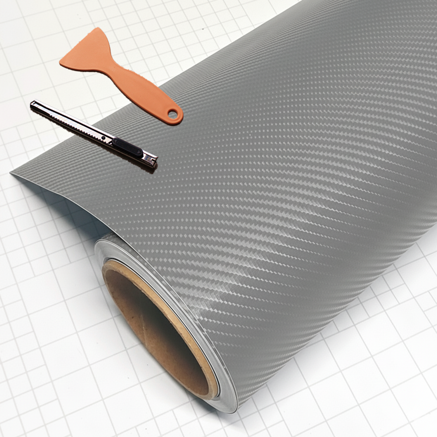 DIYAH 4D Gray Carbon Fiber Vinyl Wrap | Bubble-Free Glossy Film Roll ...
